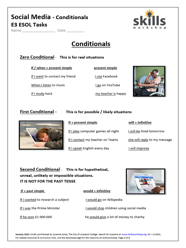 Social Media Conditionals for ESOL | PDF | Human Communication | World ...