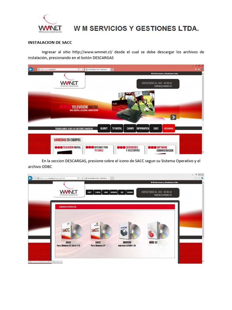 ManualSACC Instalacion | PDF | Archivo de computadora | Software