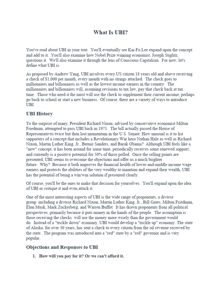 Instructor Notes Module 5) What Is UBI | PDF | Taxes | Value Added Tax