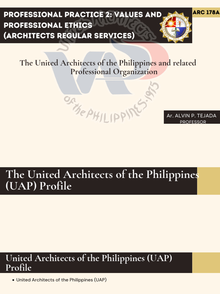 Week 2 The United Architects of The Philippines and Related ...