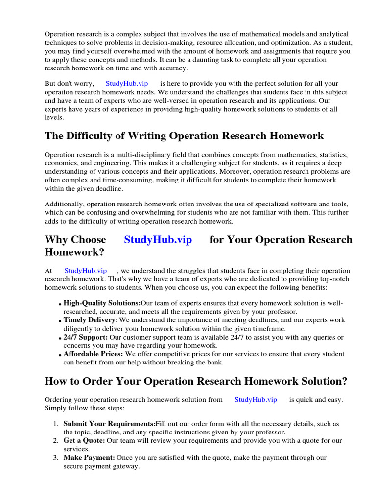 Operation Research Homework Solution | Download Free PDF | Operations ...