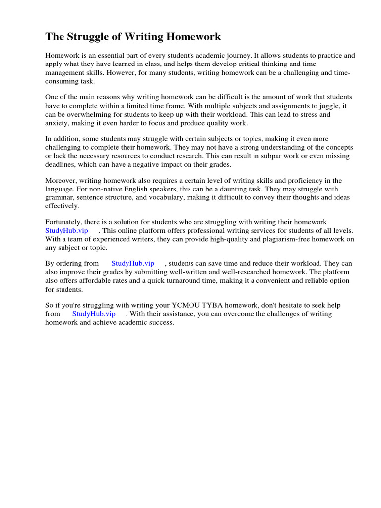 Ycmou Tyba Homework | PDF | Homework | Thought