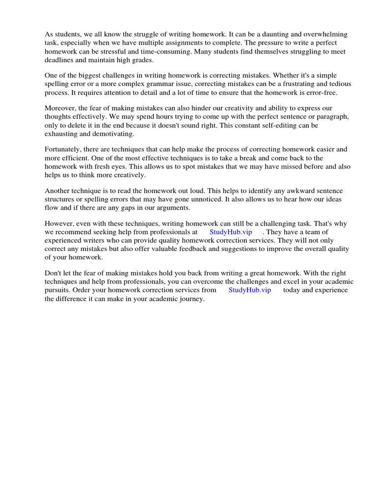 Homework Correction Techniques | PDF | Homework | Literacy