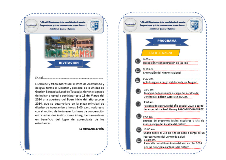 Programa Buen Retorno Acostambo 2024 | PDF