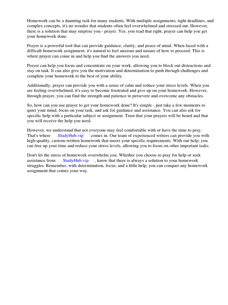 Prayer To Get Homework Done | PDF | Prayer | Lord's Prayer