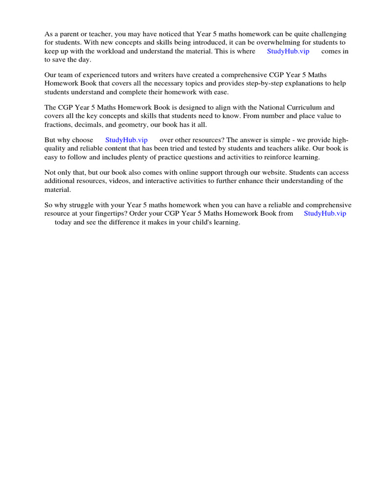 CGP Year 5 Maths Homework Book | PDF | Pay Pal | E Bay