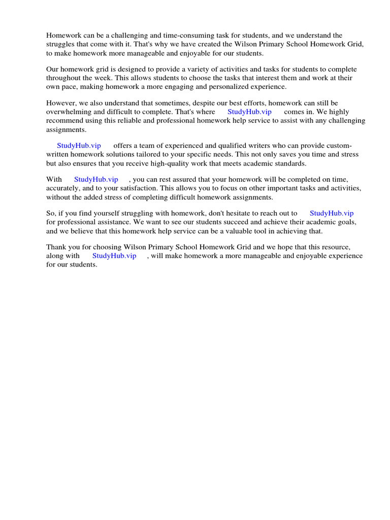 Wilson Primary School Homework Grid | PDF | Homework | Safari (Web Browser)