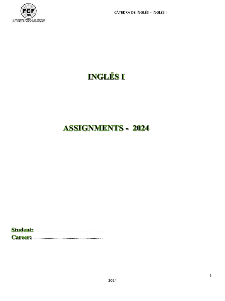 Assignments English I | PDF | Trees | Forests
