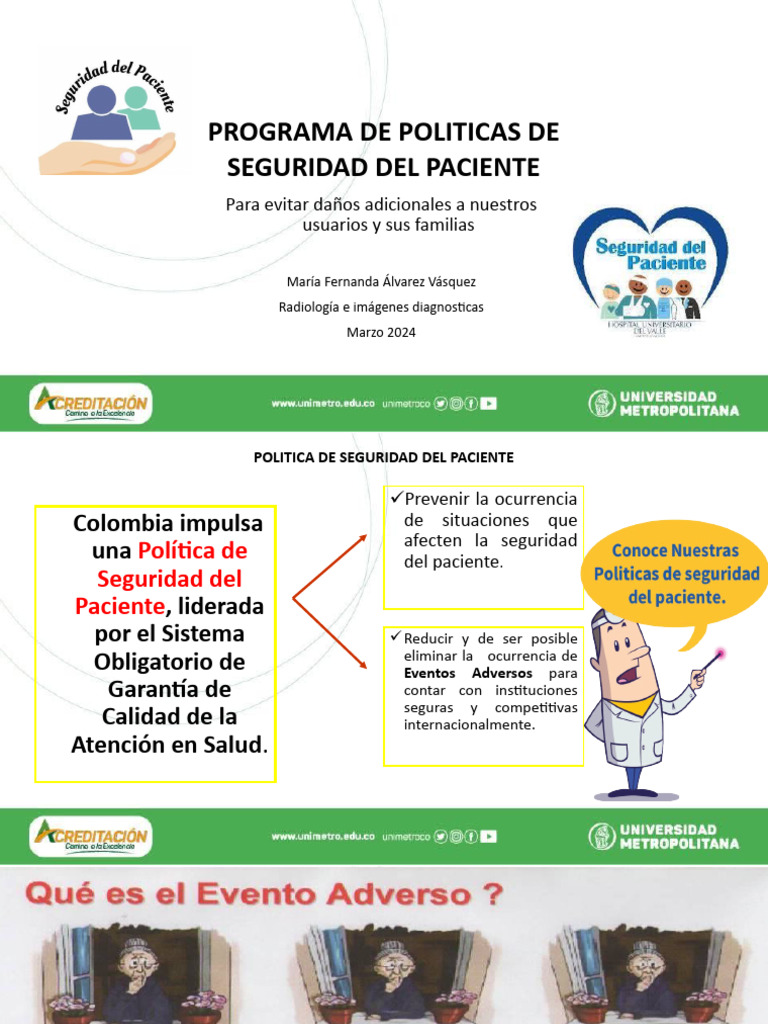 Seguridad Del Paciente Ok | PDF | Seguridad del paciente | Ciencias de ...