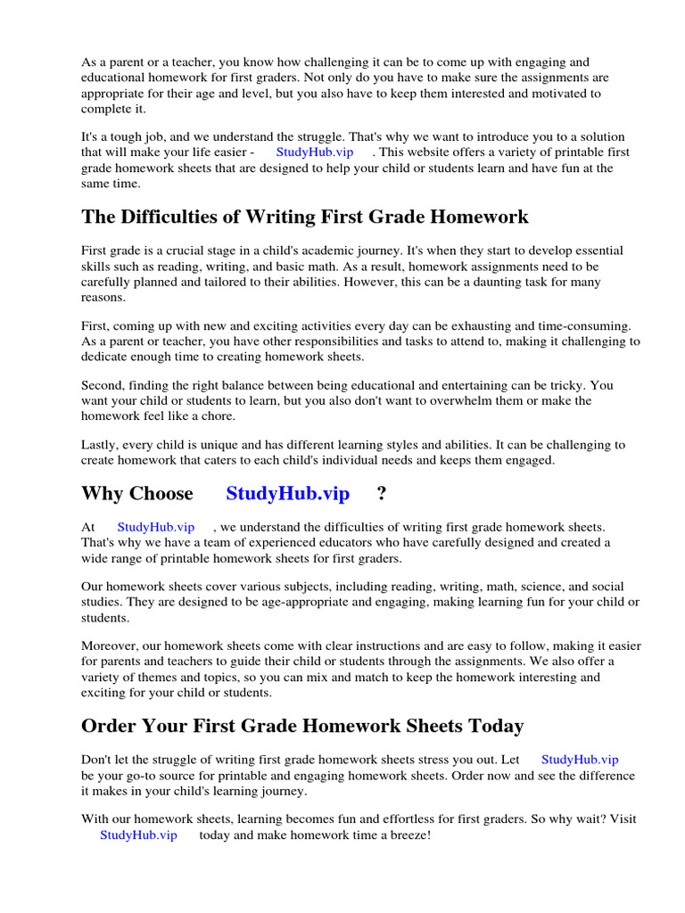 First Grade Homework Sheets Printable | Download Free PDF | Worksheet ...