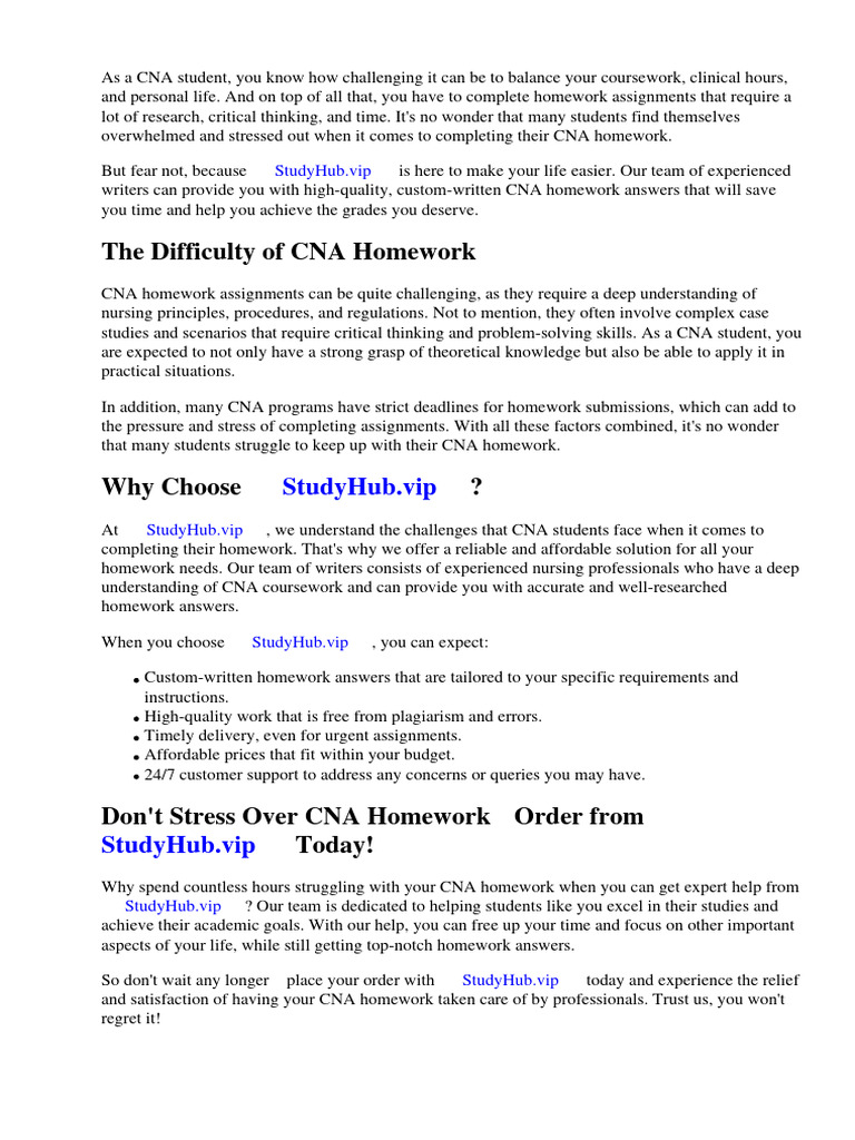 Cna Homework Respostas | PDF | Homework | Essays