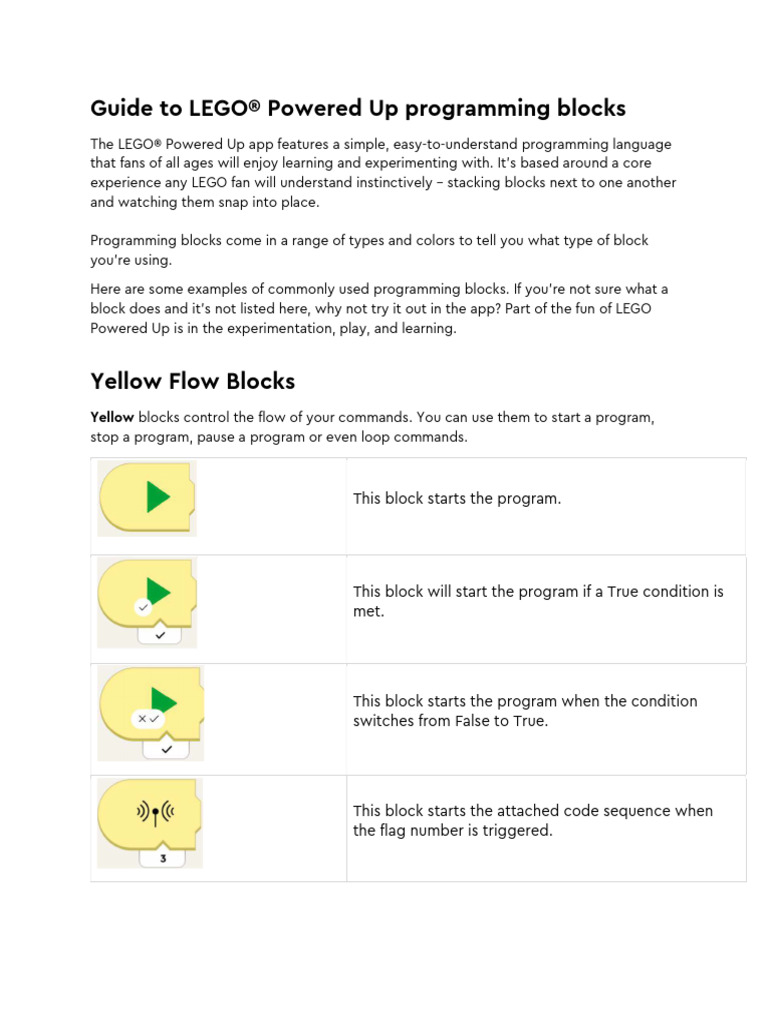 PoweredUp ProgrammingBlocks | PDF | Numbers | Infrared