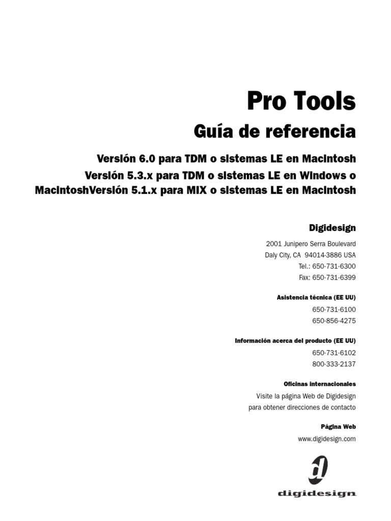 Pro Tools Reference Guide | PDF | Tecnología de sonido | Producción de ...