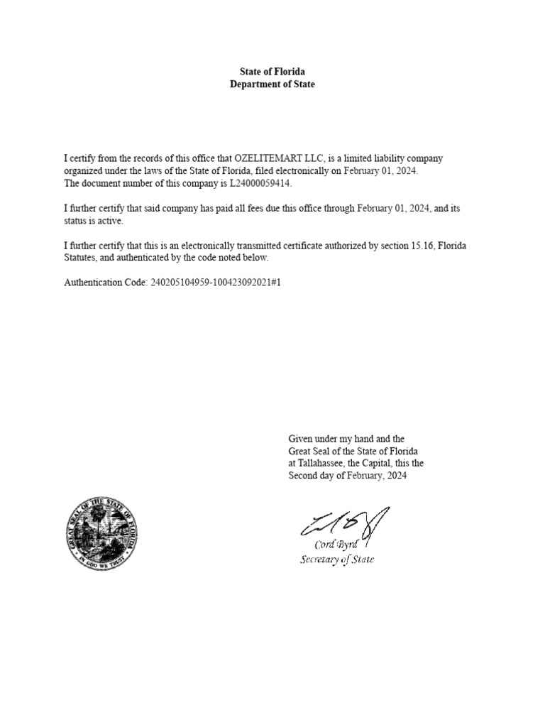 FL Certificate | PDF