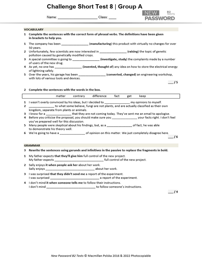 English Language Test Prep | PDF | Syntax | Grammar