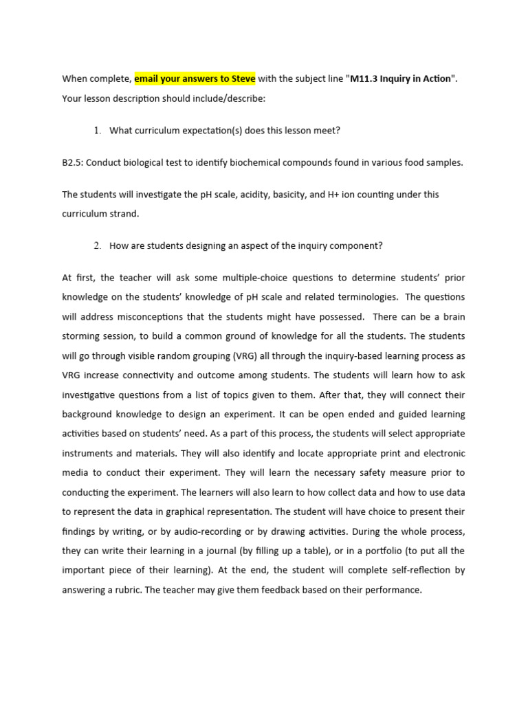 Module 11.3 Inquiry Based Learning How I Would Implement | PDF ... Module 11.3 Inquiry Based Learning How I Would Implement | PDF ...