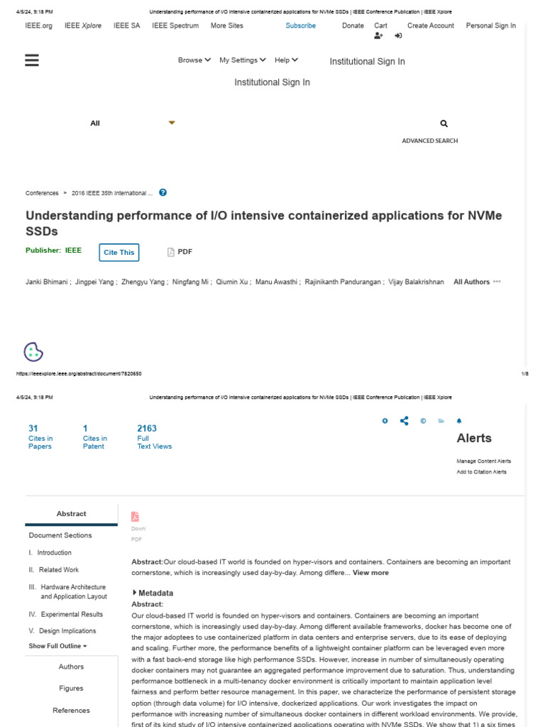 Understanding Performance of I - O Intensive Containerized Applications ... Understanding Performance of I - O Intensive Containerized Applications ...