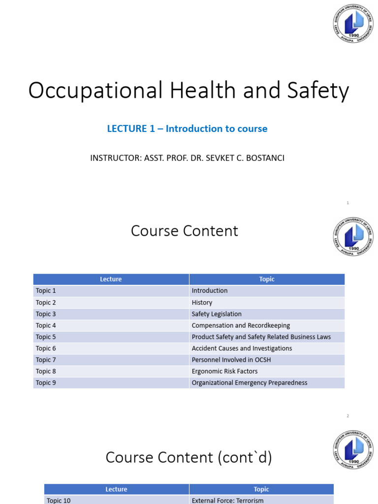 Week 1 - Lecture 1 - Introduction | Download Free PDF | Occupational Safety And Health | Safety