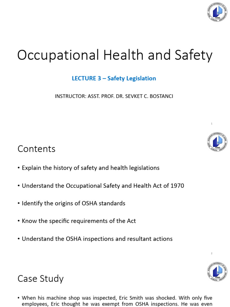 OSHA Safety Legislation Overview | PDF | Occupational Safety And Health ...
