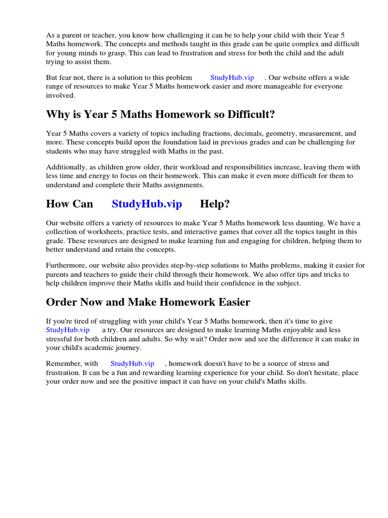Homework Year 5 Maths Worksheets | PDF | Worksheet | Mathematics