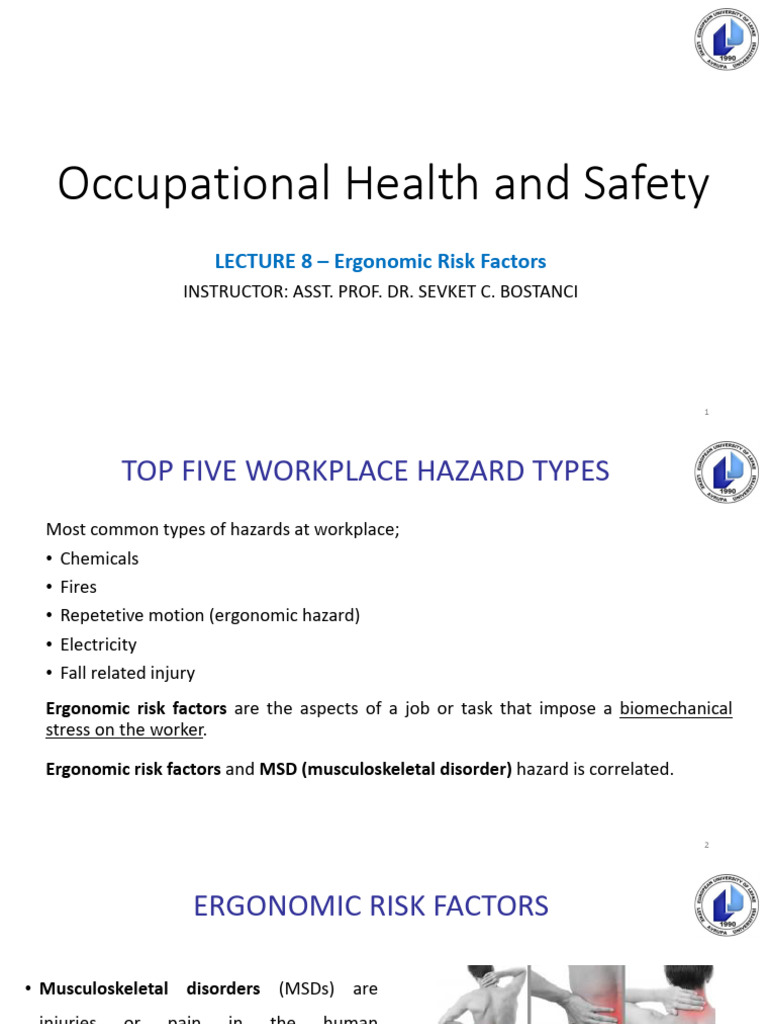 Week 7 - Lecture 8 - Ergonomic Risk Factors | PDF | Human Factors And ...