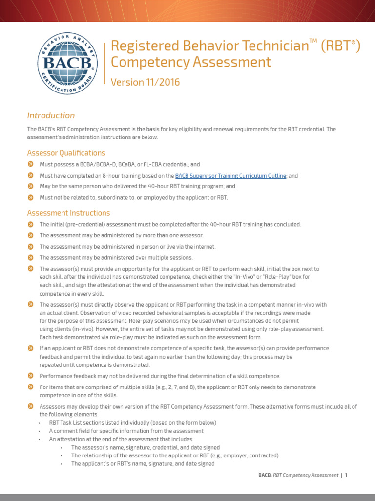 RBT Assesment | PDF | Reinforcement | Psychological Concepts