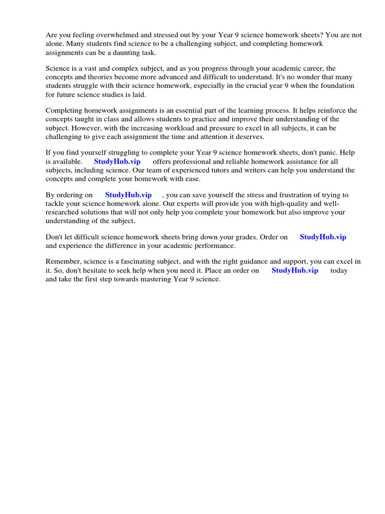 Year 9 Science Homework Sheets | PDF | Homework | Worksheet Year 9 Science Homework Sheets | PDF | Homework | Worksheet