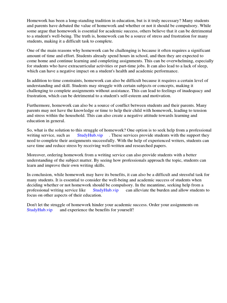 Should Homework Be Compulsory Speech | PDF | Homework | Teachers