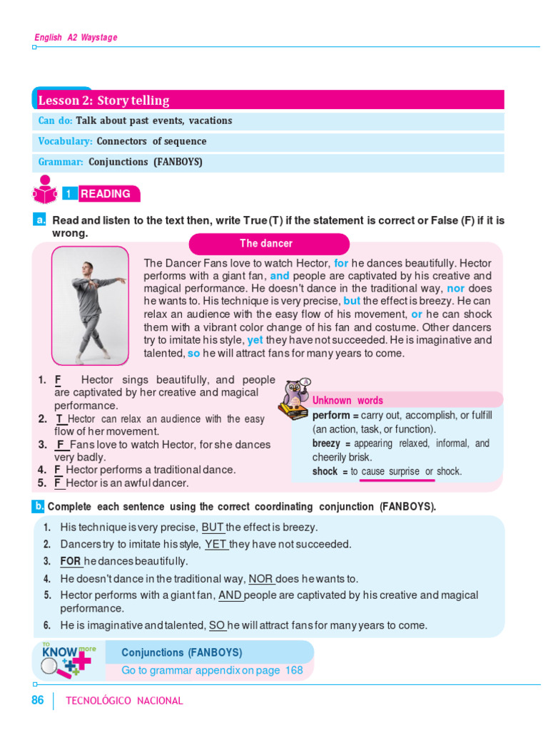 A2 Unit 6 Lesson 2 | PDF | Dances