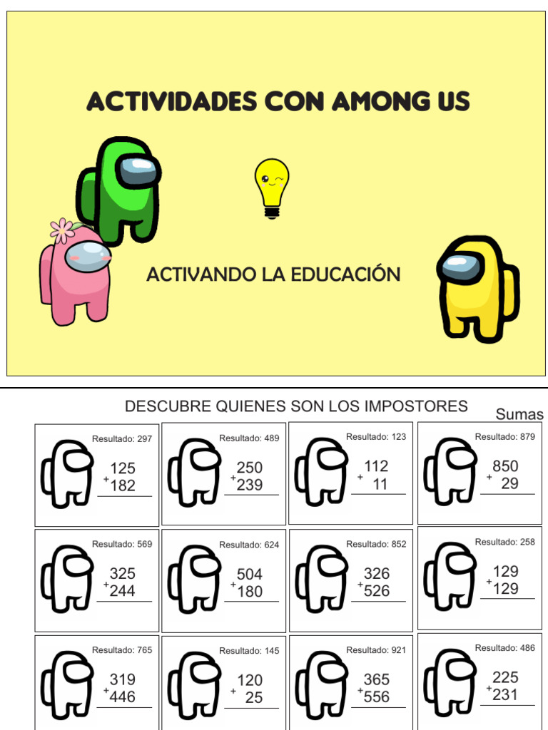 AMONG US ACTIVIDADES Docente | PDF