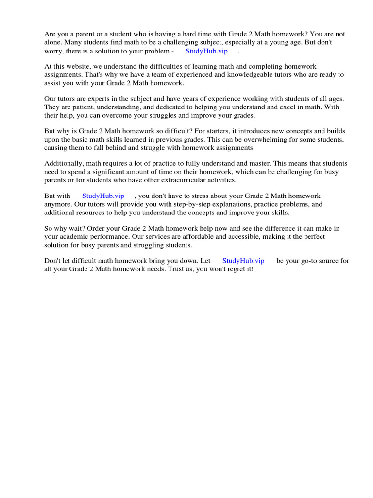 Math Homework Grade 2 | PDF | Worksheet | Homework