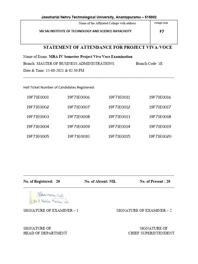 Mba Iv Sem Batch-1 - PVV Attendance Sheet-2021 | PDF | Evaluation | Science