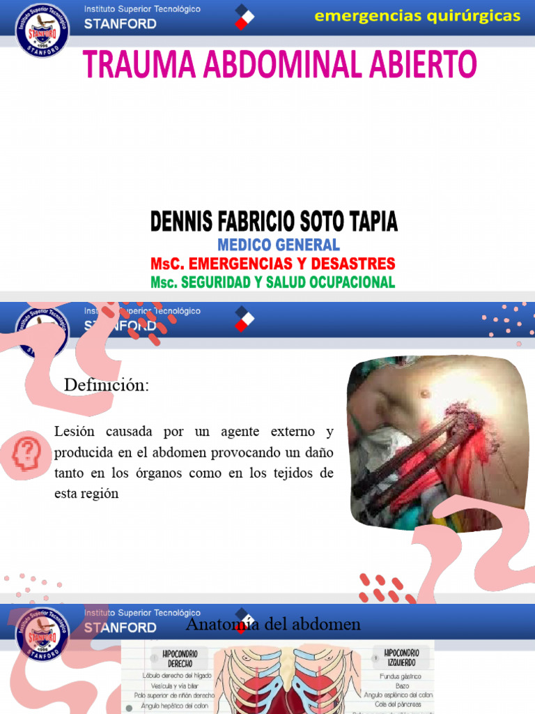 Trauma Abdominal Abierto | PDF | Abdomen | Anatomía