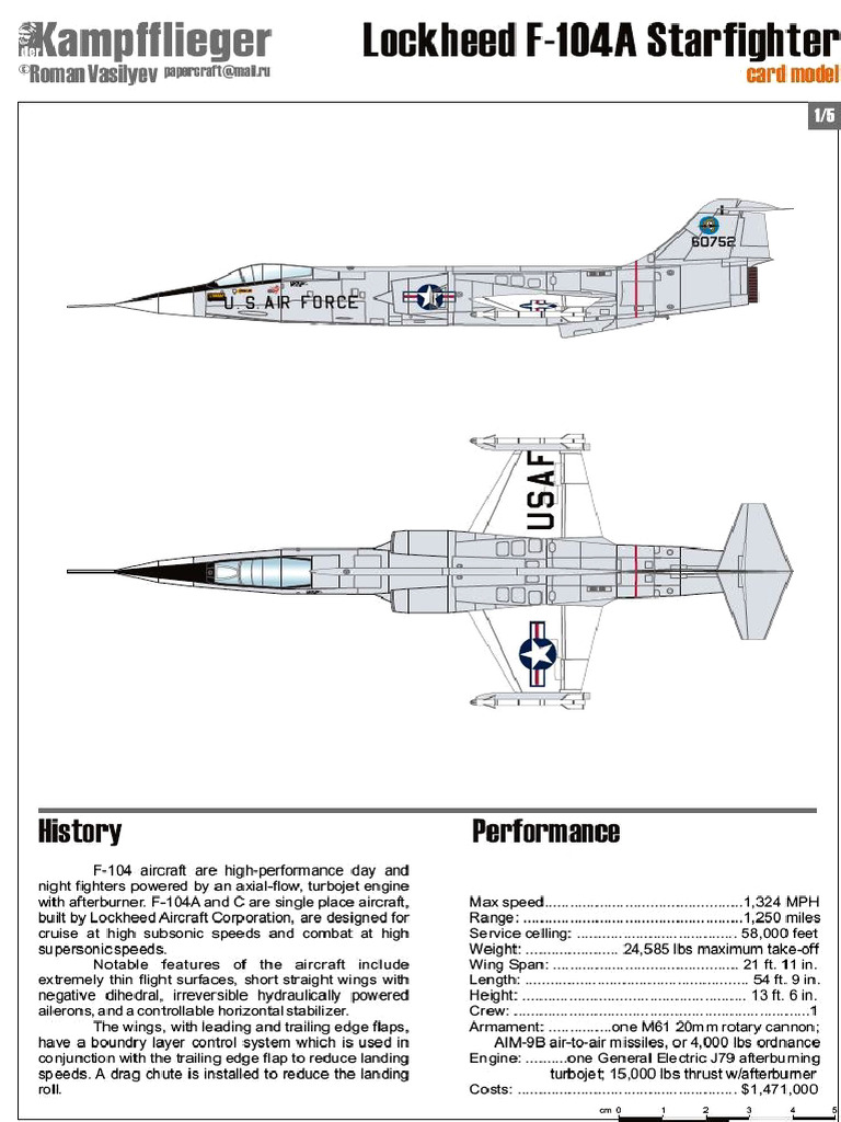 Lockheed F-104A Starfighter.Card model da Kampfflieger. | PDF