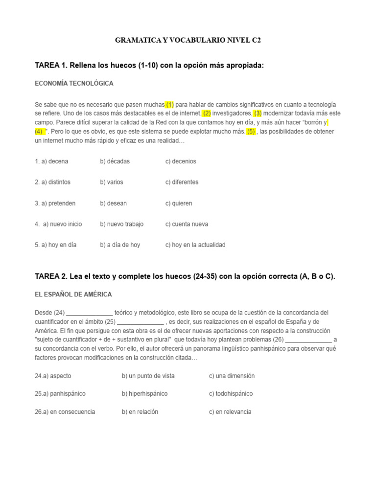 Gramática y Vocabulario C2 | PDF | Lingüística