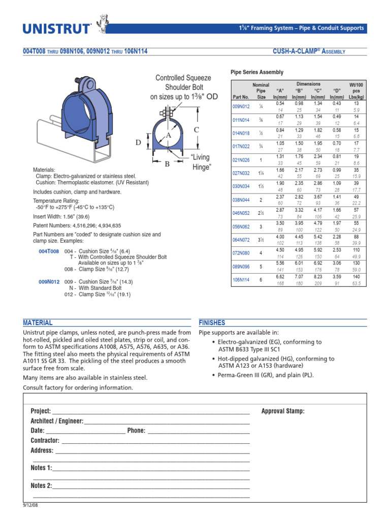 cush_a_clamp | PDF | Pipe (Fluid Conveyance) | Screw