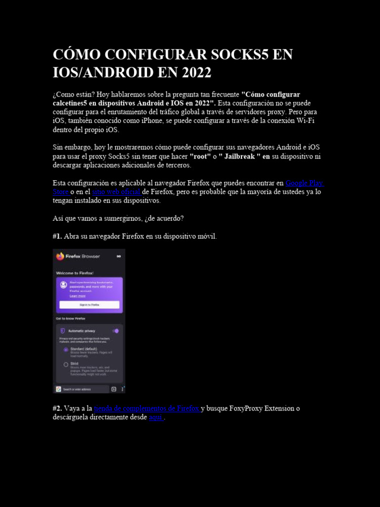 Cómo Configurar Socks5 en Ios Android en 2022 | PDF | Servidor proxy | Ios