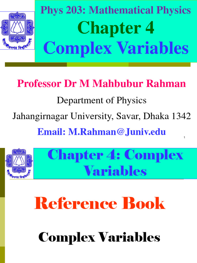 Chapter 4-Complex Variables (Part 3) | PDF | Complex Analysis | Mathematical Analysis