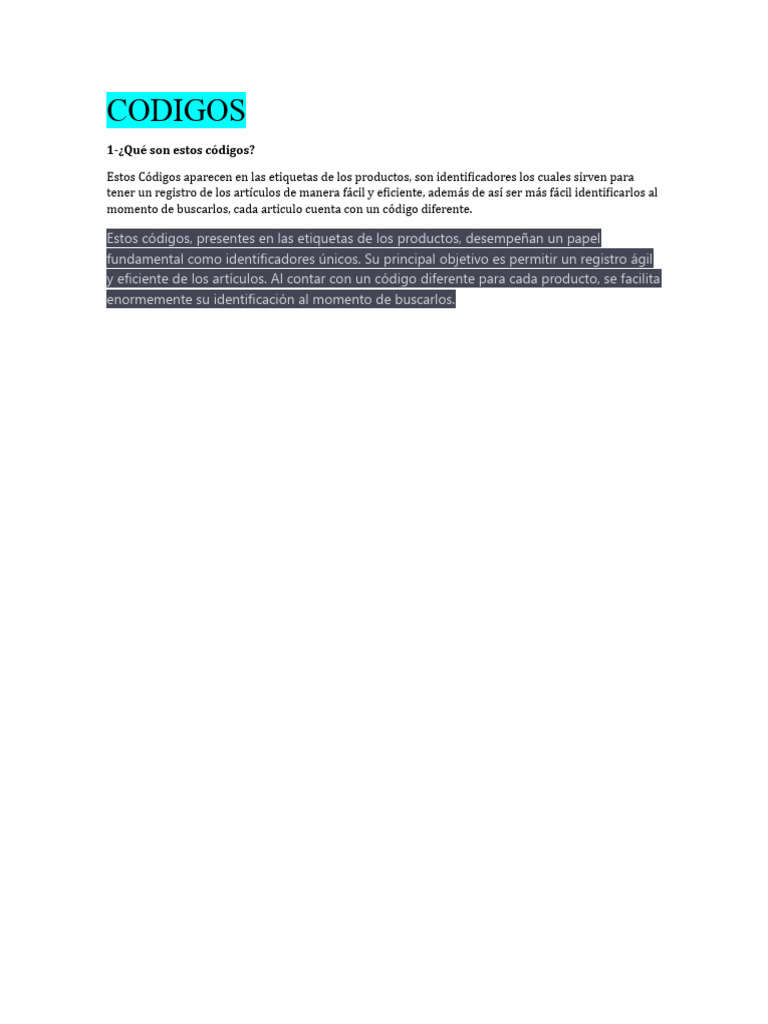 Importancia de los Códigos de Productos | PDF
