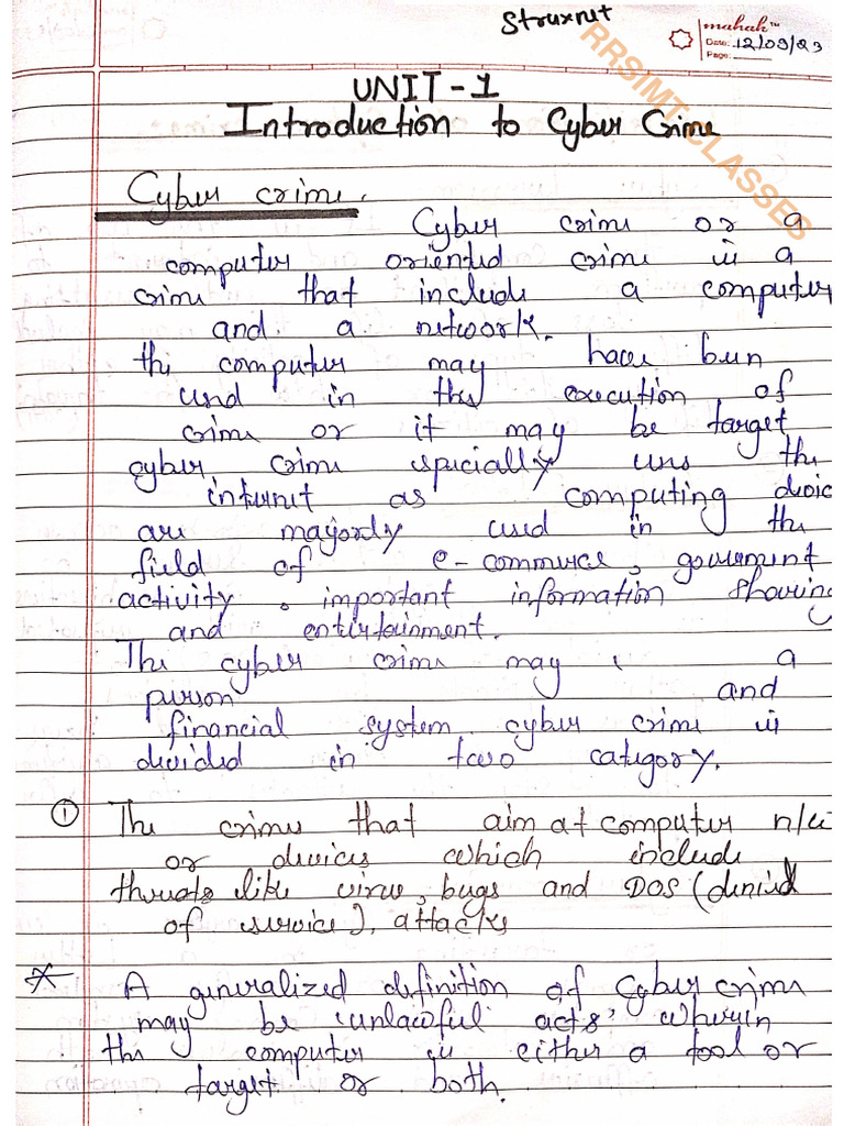 Cyber security unit 1 | PDF