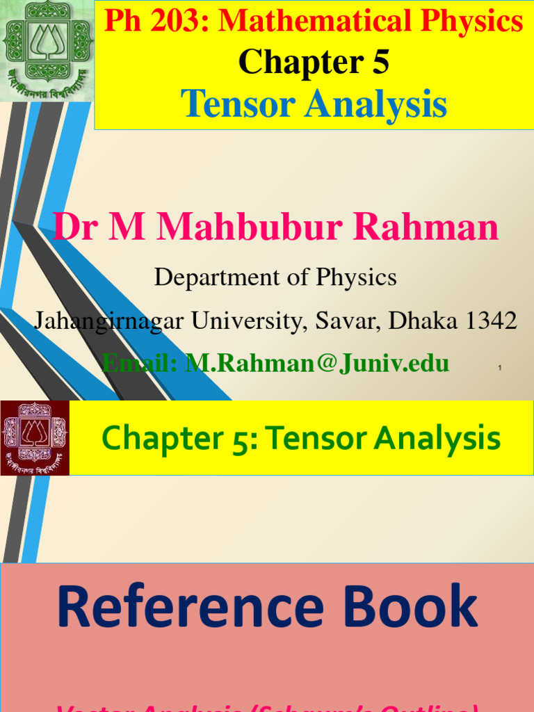 Chapter 5-Tensor Analysis (Part 3) . | PDF | Tensor | Mathematical Physics