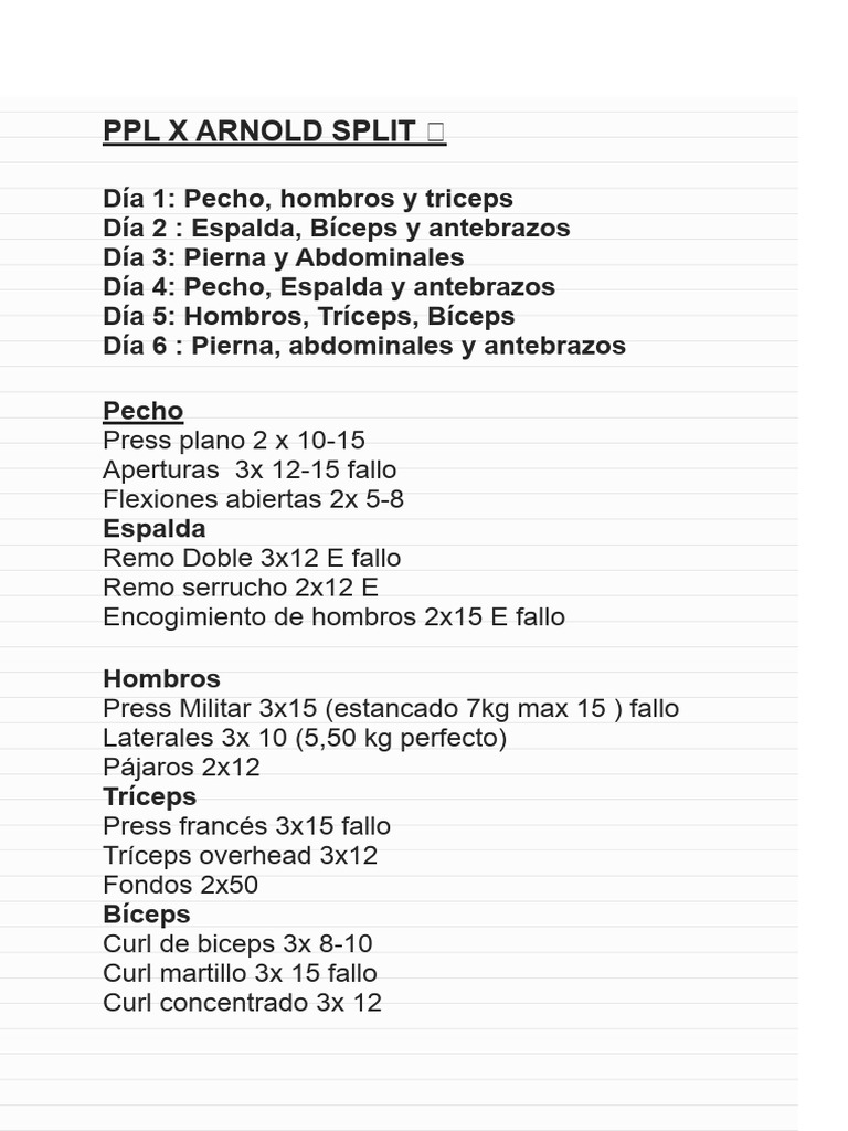 Rutina, Split y Consejos - 231212 - 170509 | PDF