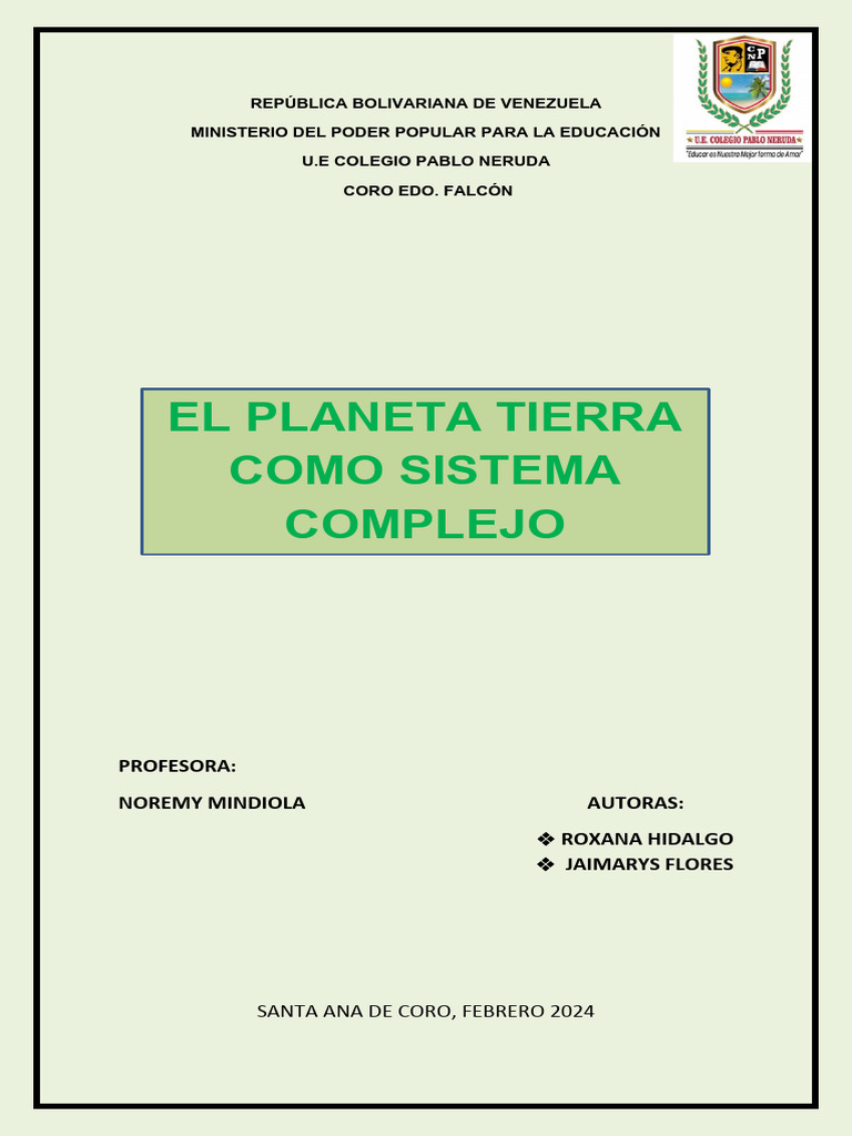 El Planeta Tierra Como Sistema Complejo | PDF | Tierra | Atmósfera