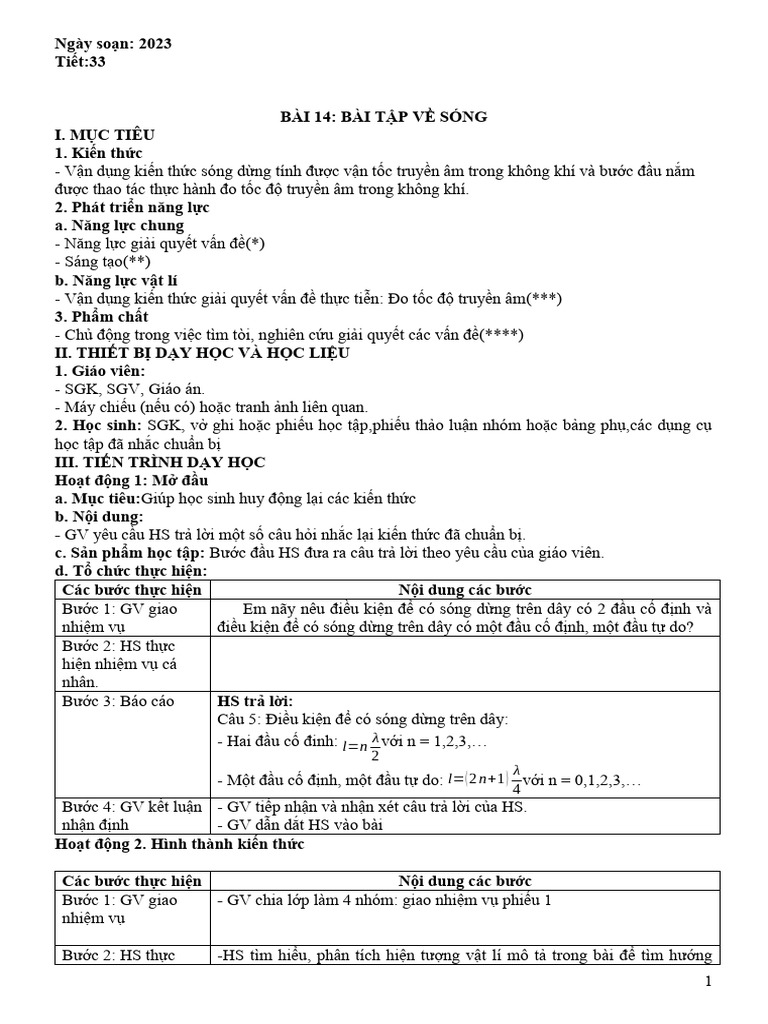 Bai 14. Bai Tap Ve Song | PDF