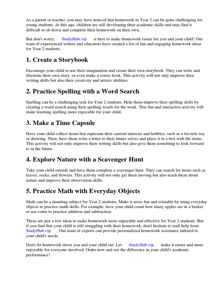 Homework Year 2 Ideas | Download Free PDF | Homework | Worksheet