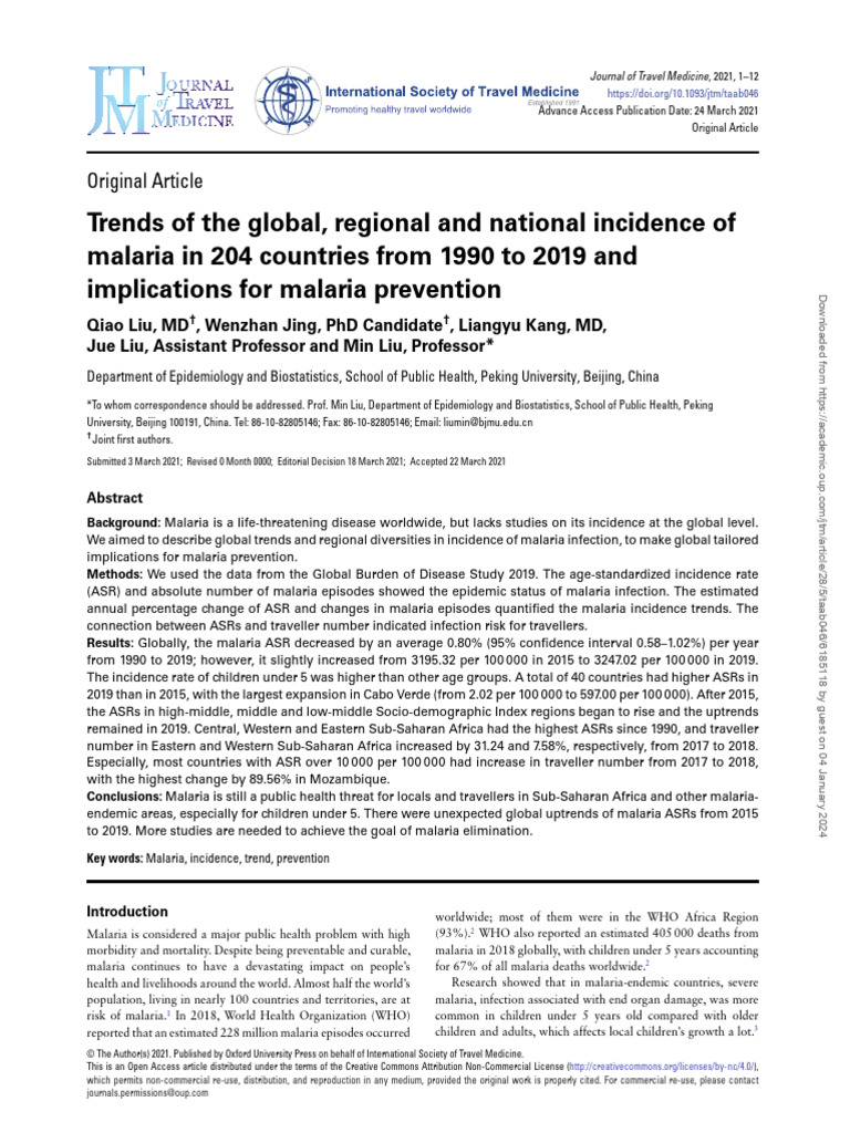 Jurnal Reading | PDF | Malaria | Plasmodium Falciparum