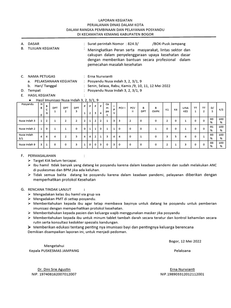 MEI 2022 LAPORAN BOK Imunisasi | PDF