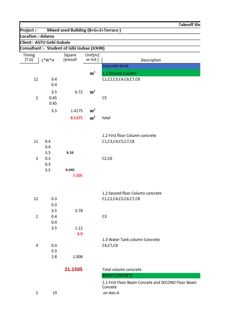 BoQ template | PDF | Building Engineering | Masonry