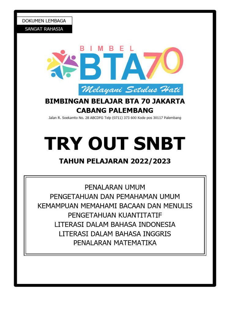 Biaya Bimbel BTA 70 Palembang | PDF | Ilmu Sosial
