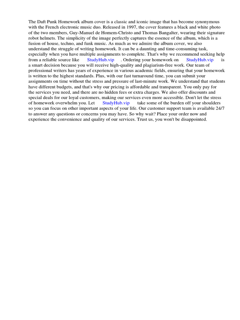 Daft Punk Homework Album Cover | PDF